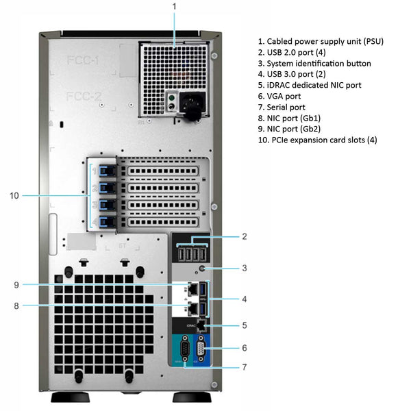 Dell PowerEdge T340 Tower Server Chassis (8x3.5") - ECS